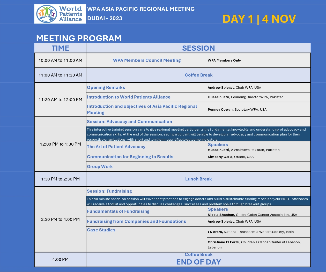 Meeting Program - World Patients Alliance